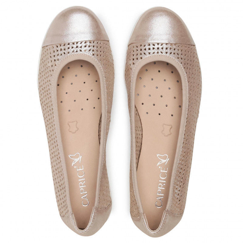Ženske baletanke Caprice 22151 taupe sue. metallic - Obuća Tref shoes ...